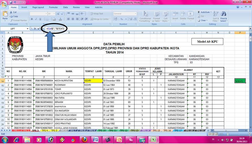 PPS KARANGTENGAH: Cara Menyatukan dan Memisahkan Tempat dan Tanggal ...
