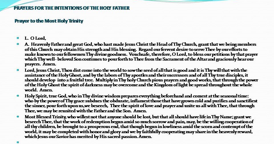 Prayer To The Most Holy Trinity