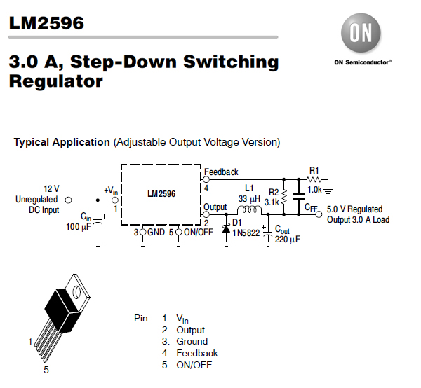 FongEye: Power Supply - LM2596 Circuit overview