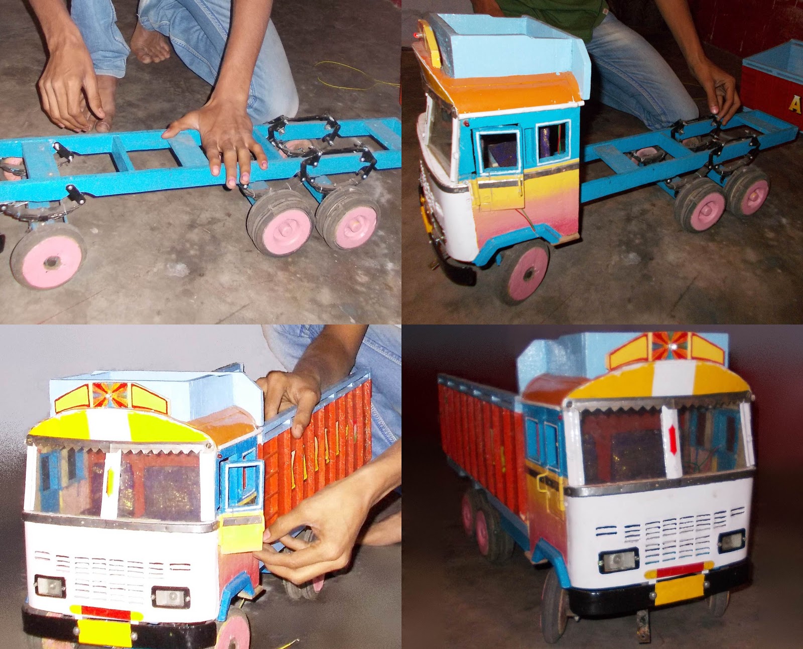 COLOURS INSIDE ME: Miniature Truck with wood and tin