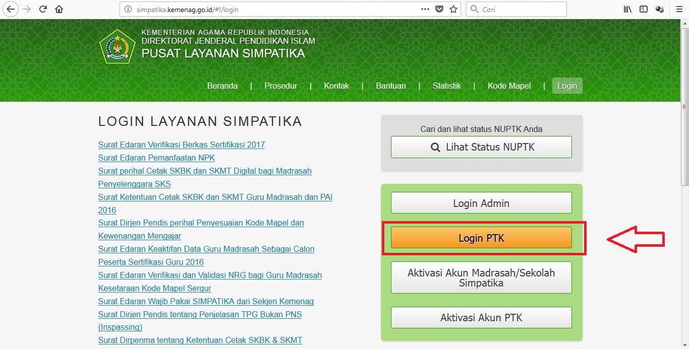 Simpatika Kemenag Login Ptk 2019 - SMP MTs Pendidikan Menegah