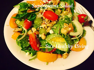 Su'sHealthyLiving: Supergreen Salad with Raspberry Vinaigrette.
