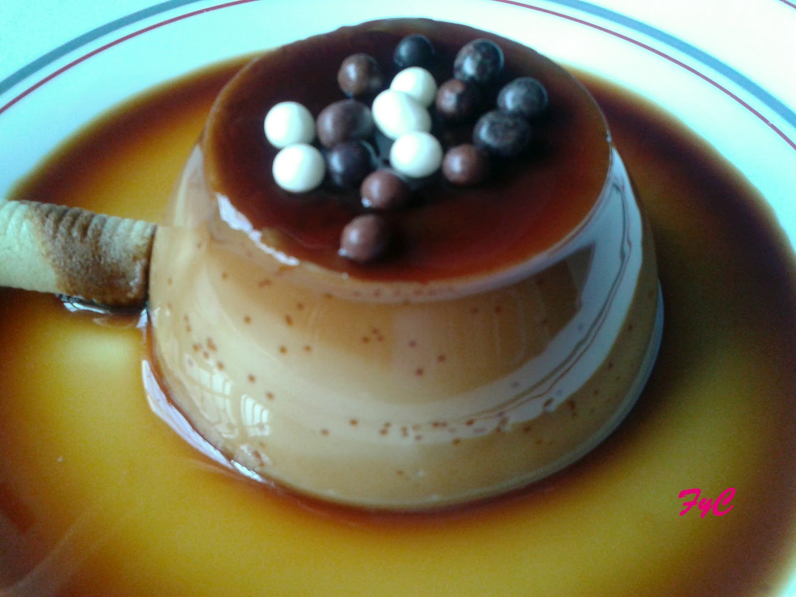 FresayCanela: Flan al Chocolate de Almendras