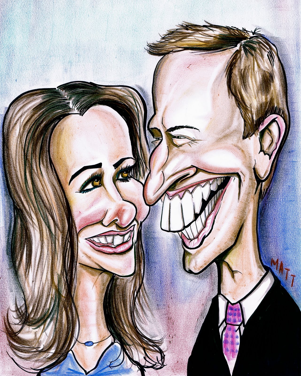 All About Kate Middleton's: Caricature collection of Kate and William.