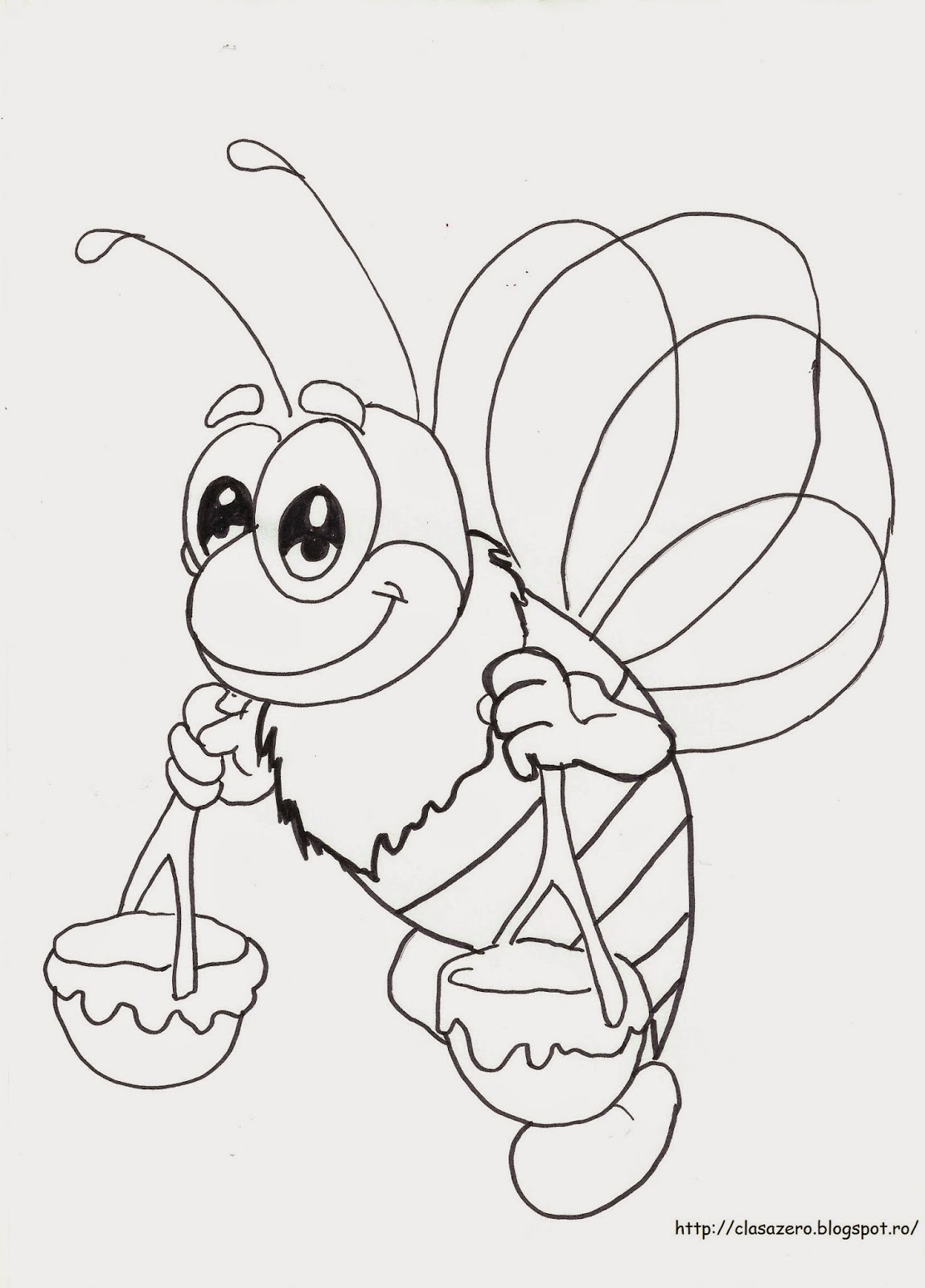Clasa pregatitoare: Plansa de colorat - albina