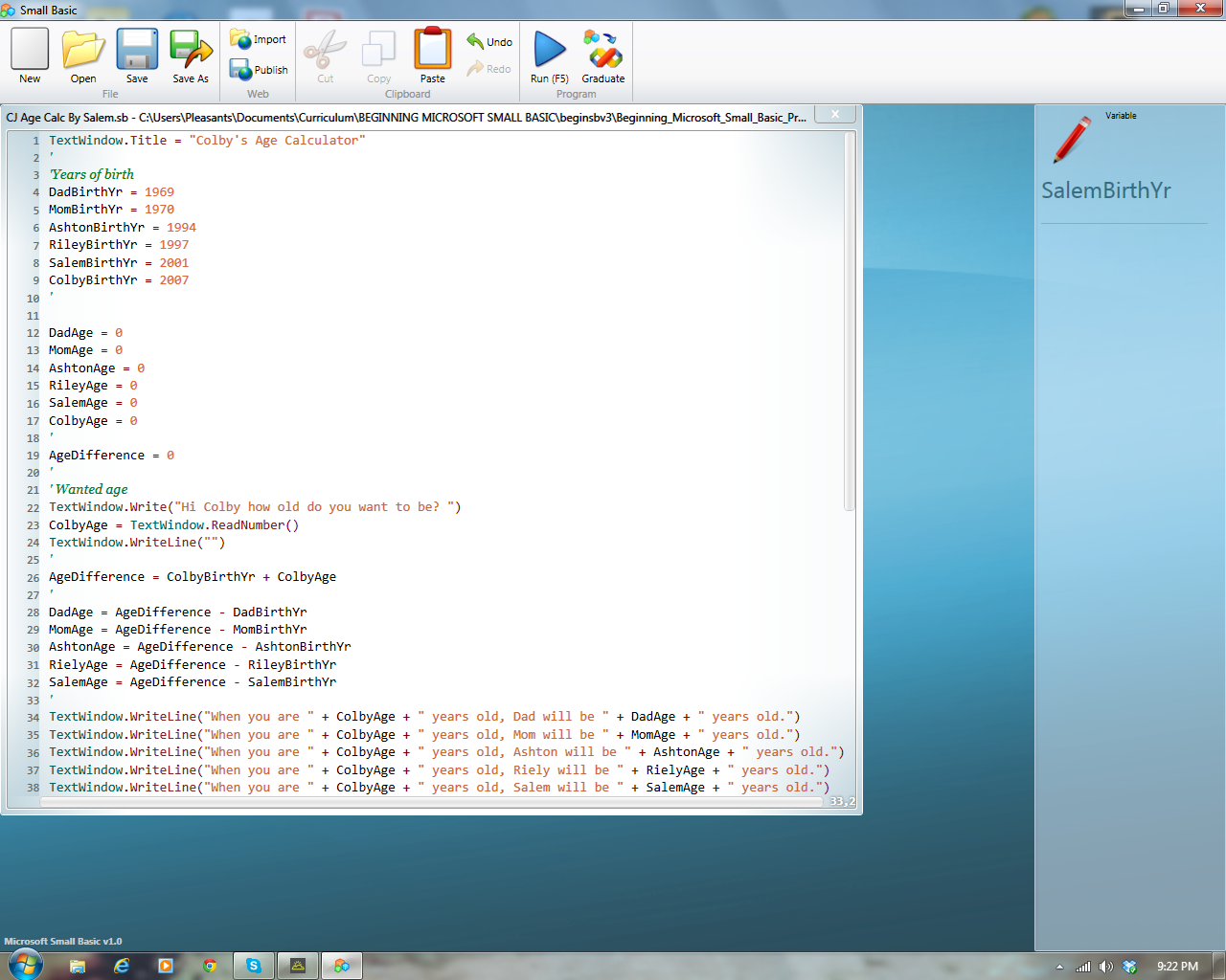Small Basic – Elementary & Middle Student Testimonials – Small Basic