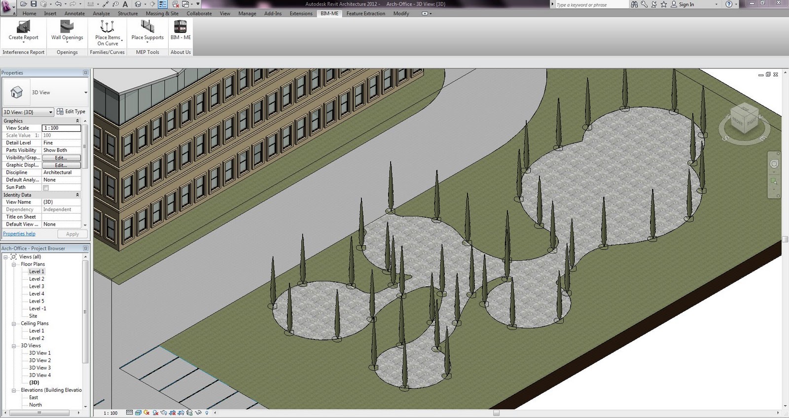 BIM-ME: Automatically distributes family instances along a continuous ...