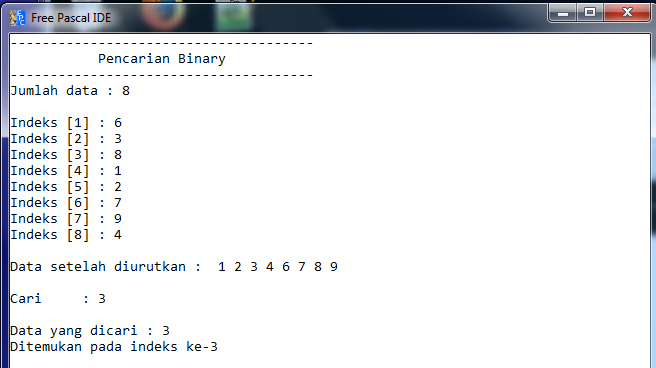 Program Sequential Search Dan Binary Search Pada Pascal Madisite