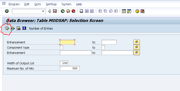 SAP TECH: Searching EXIT using Table "MODSAP"