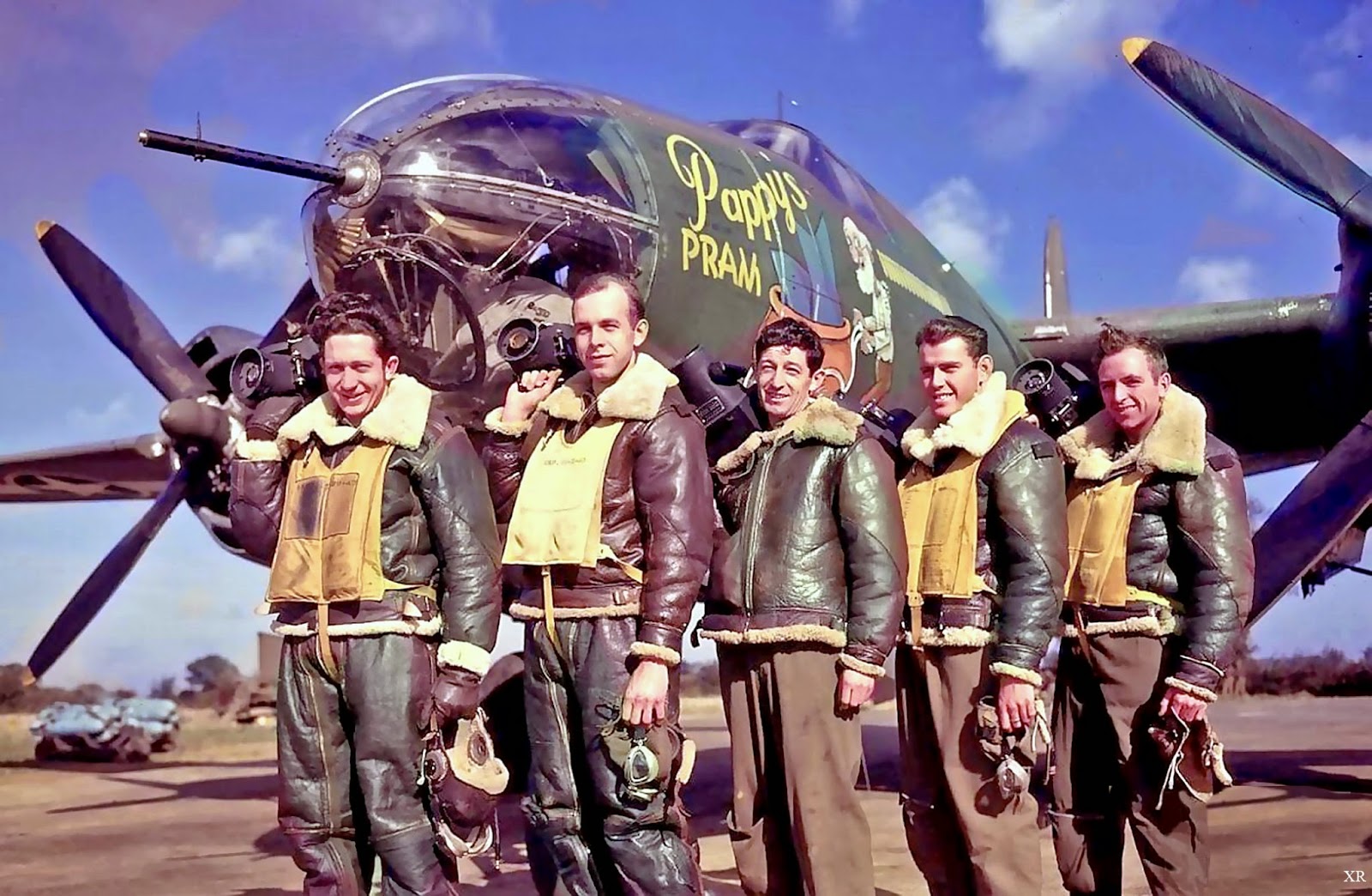 World War II in Color: Photographers Standing in front of Pappy's Pram