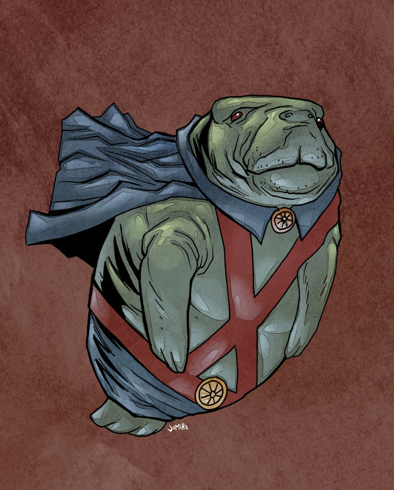In The Mouth Of Dorkness: Dork Art: Manatee Super Heros!