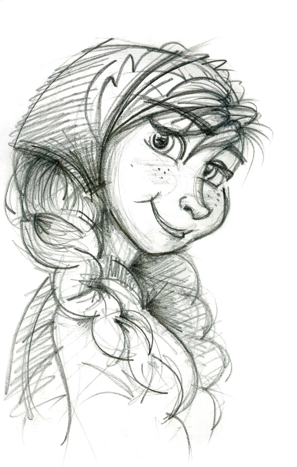 The Art of Andy Fling: Frozen | Character Sketch and Watercolor of "Anna"