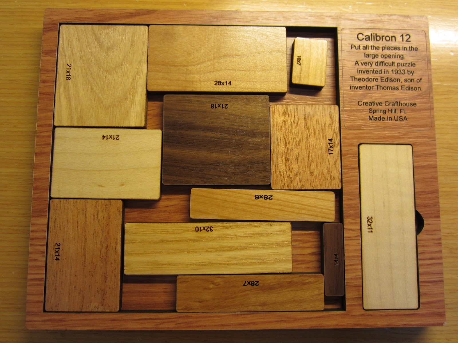 Notes from Puzzle Palace : Calibron 12