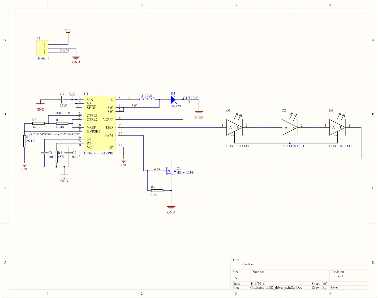 Embedded Engineering : 9W Ultra Bright LED Driver with Linear LT3478 ...