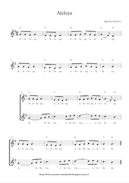 El Cancionero Católico: Aleluya. Autor: Agustín Sánchez