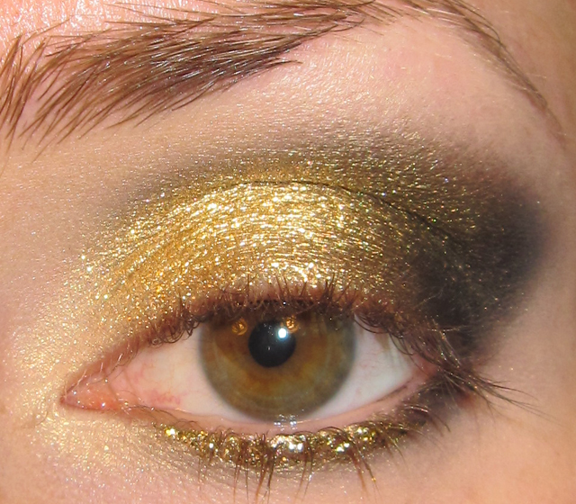 Glitter is my Crack: Gold Olive Dramatic Holiday Eye Makeup Look + Tutorial