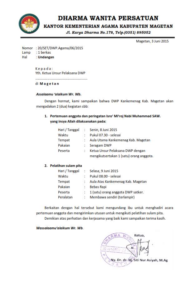 Contoh Ralat Surat Undangan - Delinewstv