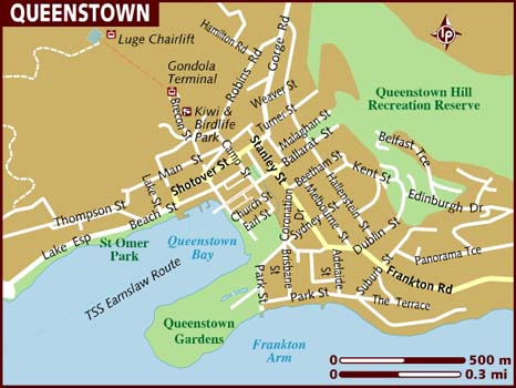 Political Map of Queenstown New Zealand | Political Map of New Zealand