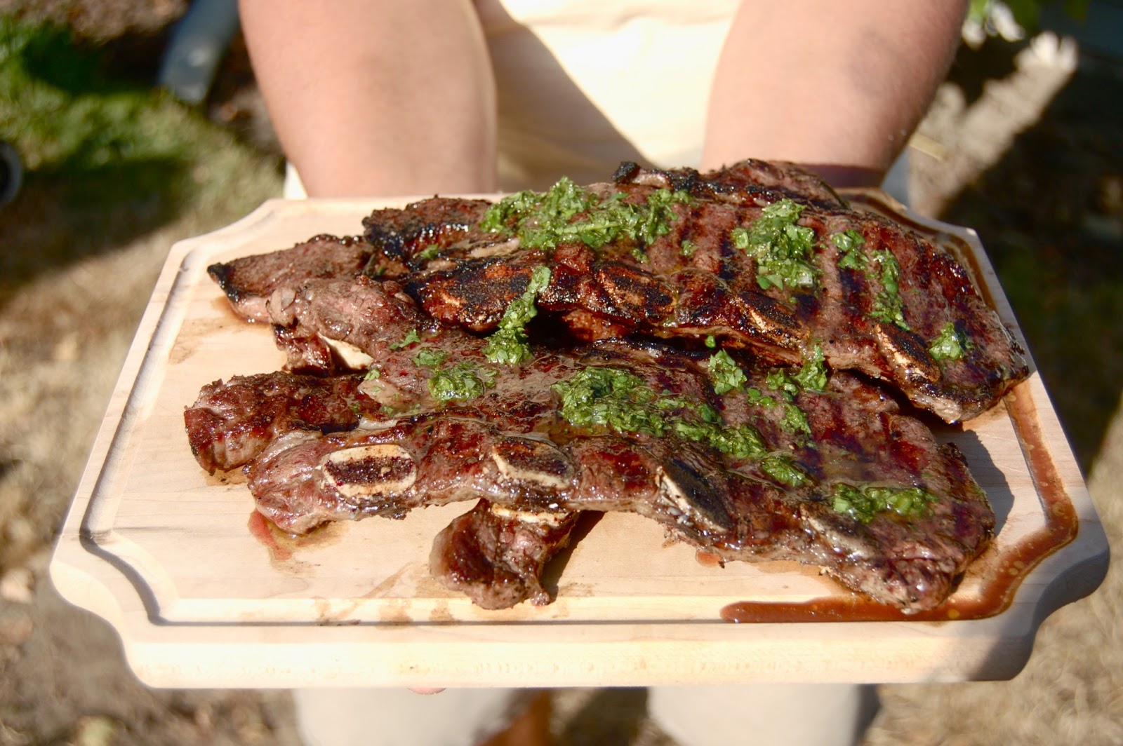 Grilled short Ribs with Parsley Sauce and Hearts of Palm Salad ...