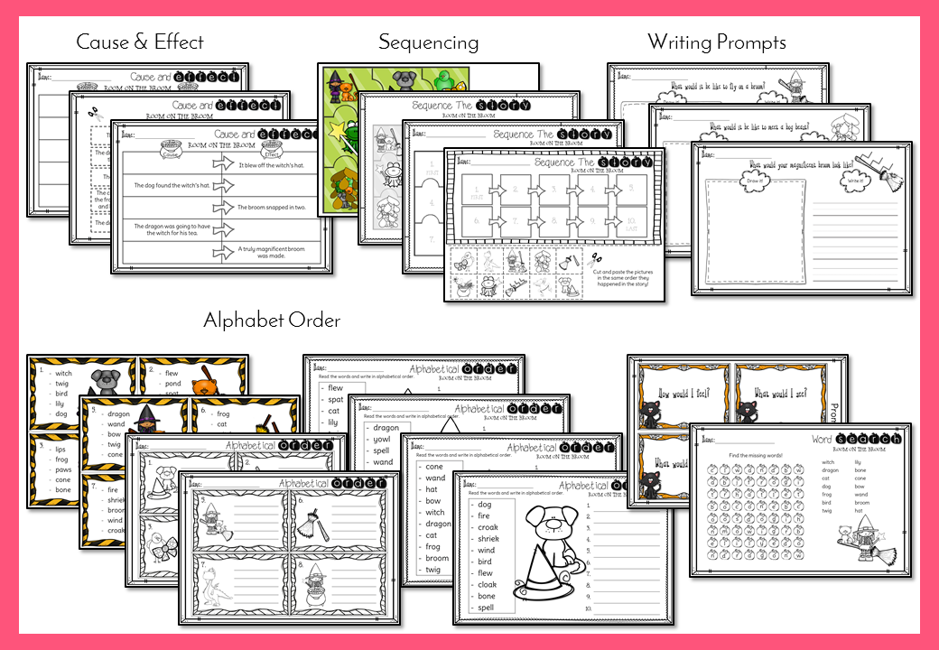 Happy Little Learners: Halloween Room on the Broom Literary and Math ...