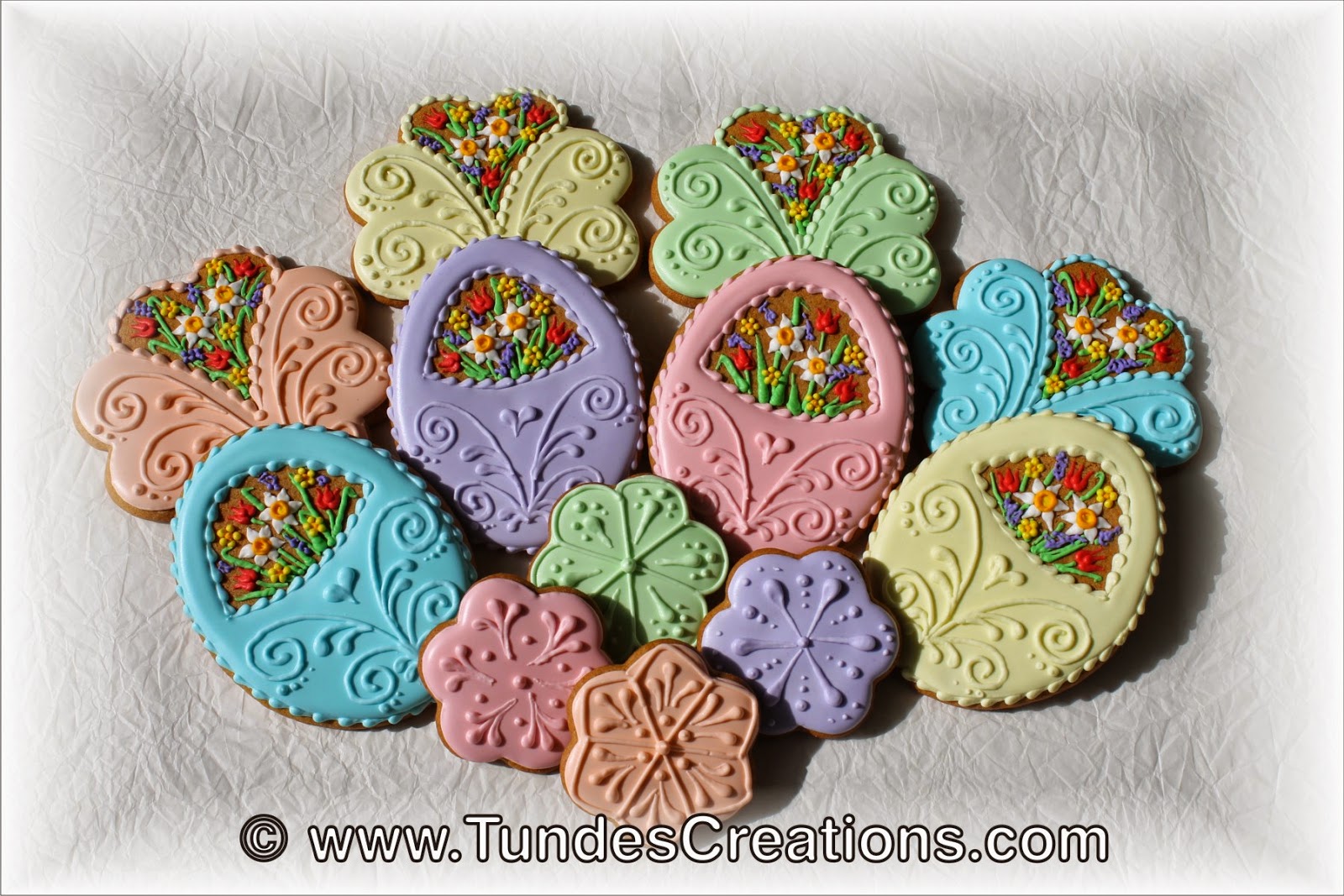 The Gingerbread Artist: Easter cookies with spring flowers
