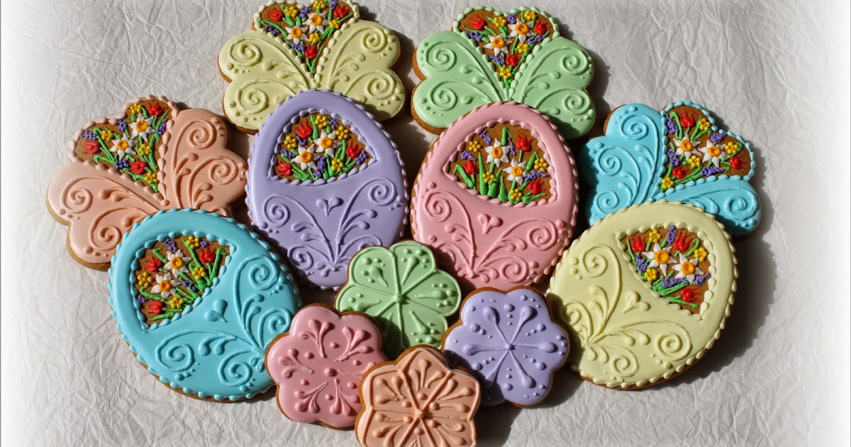 The Gingerbread Artist: Easter cookies with spring flowers