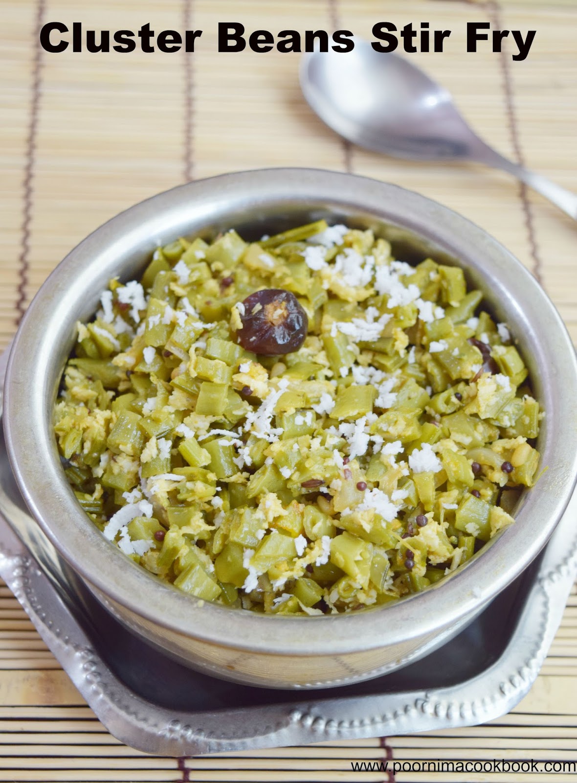 Poornima's Cook Book: Cluster Beans Stir Fry / Kothavarangai Poriyal