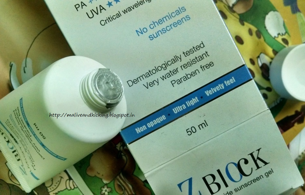 Alive n Kicking: Product Review - ZBlock Sunscreen Gel With 25% Zinc ...