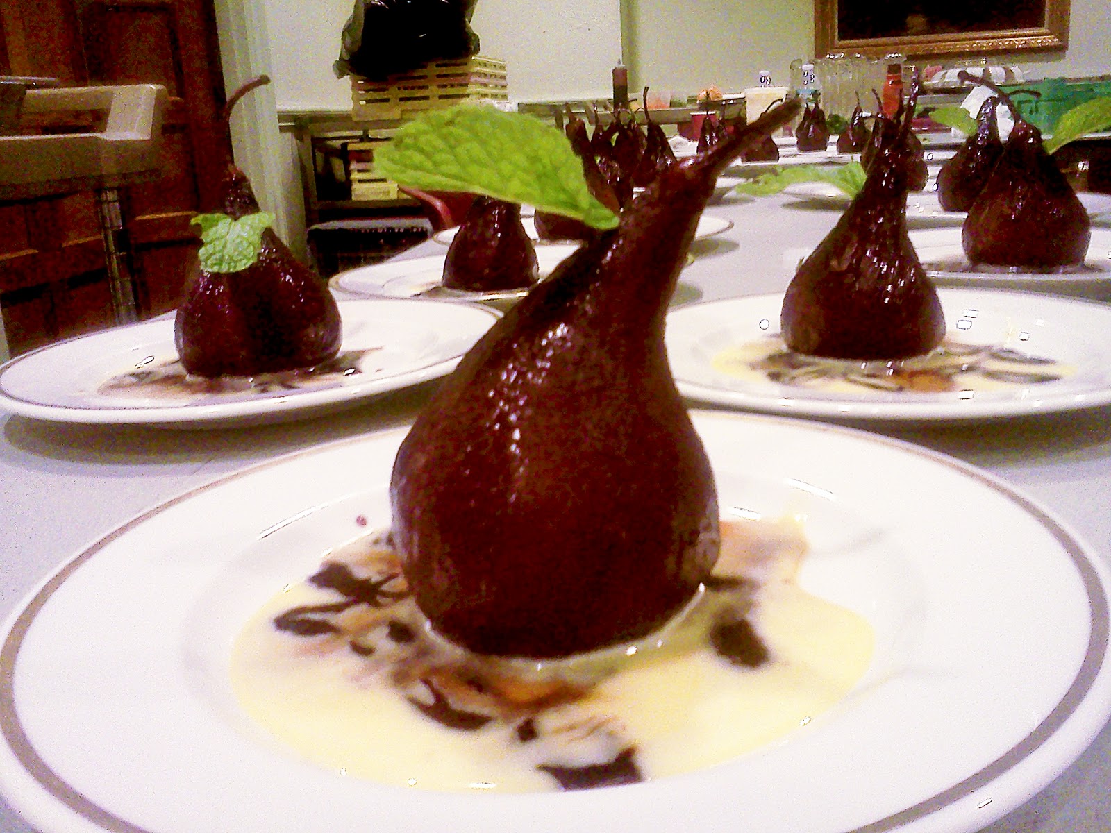 Recipe: purple poached pears plated pleasantly perfect | Cooking and ...