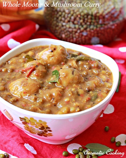 Aromatic Cooking: Whole Moong And Mushroom Curry