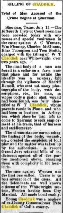 Gone To Texas: William Hewett Chaddick & Family