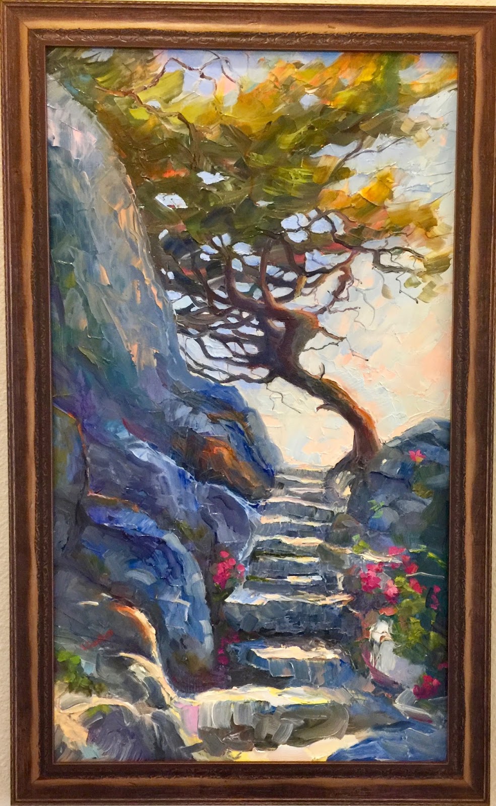 Paint Dance: "Windblown Cypress, Pinnacle Point", 16x28, oil on board ...
