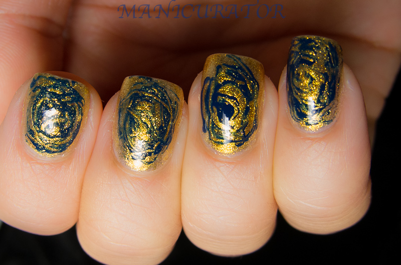 Abstract Nail Art Challenge - Needle marble