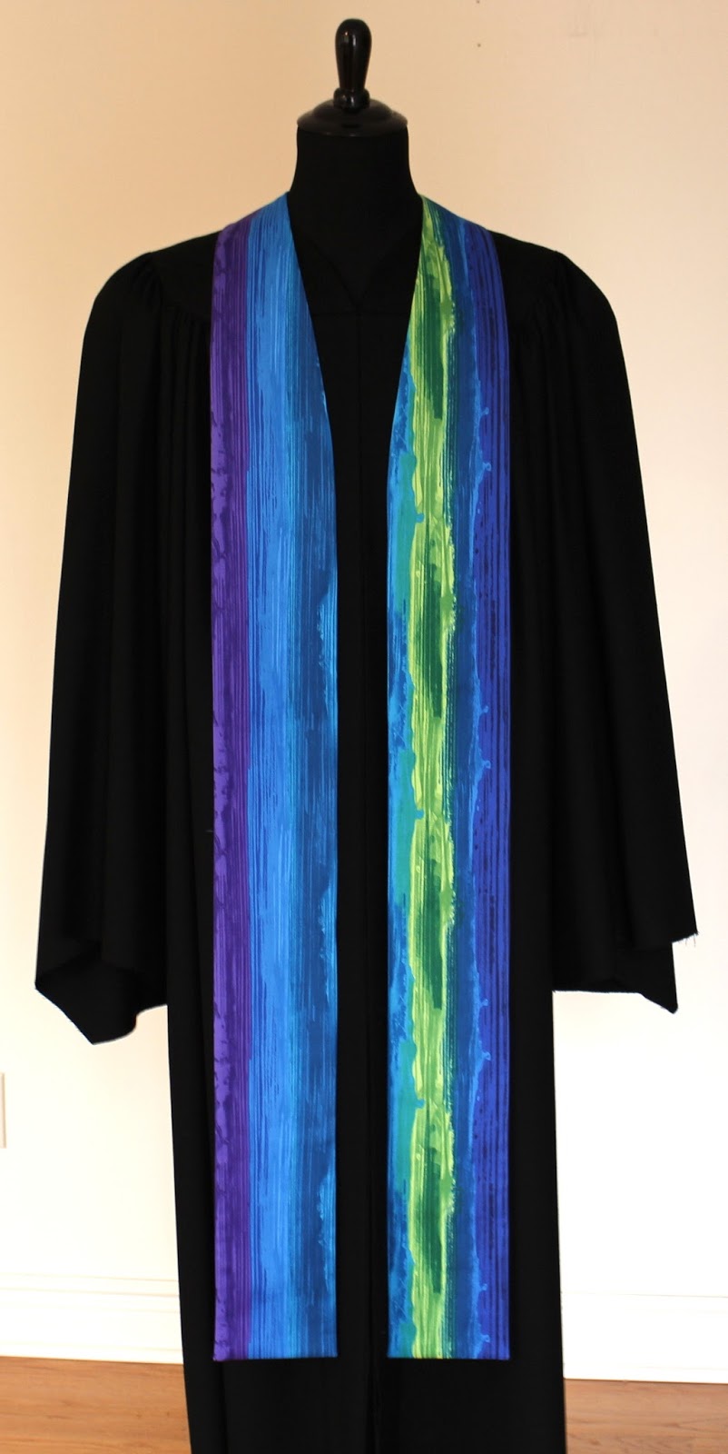 Clergy Stoles: Vertical Design Blue Stole