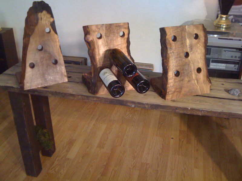 driftedge woodworking: Live edge walnut wine racks. $95.00 each.