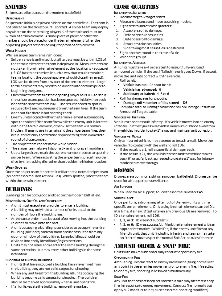 Jay's Wargaming Madness: Bolt Action Modern - Version 2.0 (Rules & Army ...