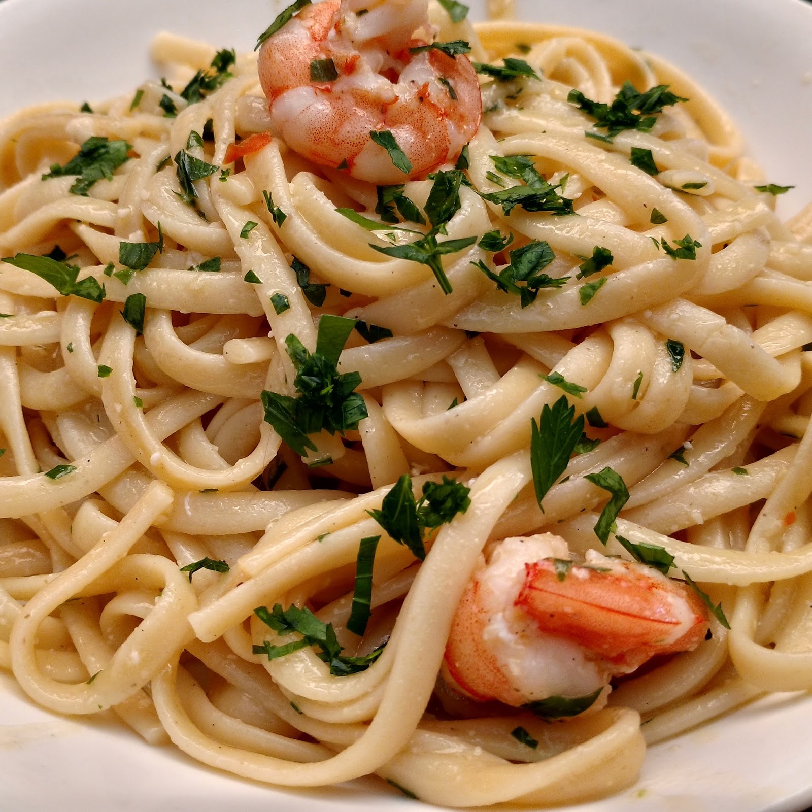 Linguini con langostinos