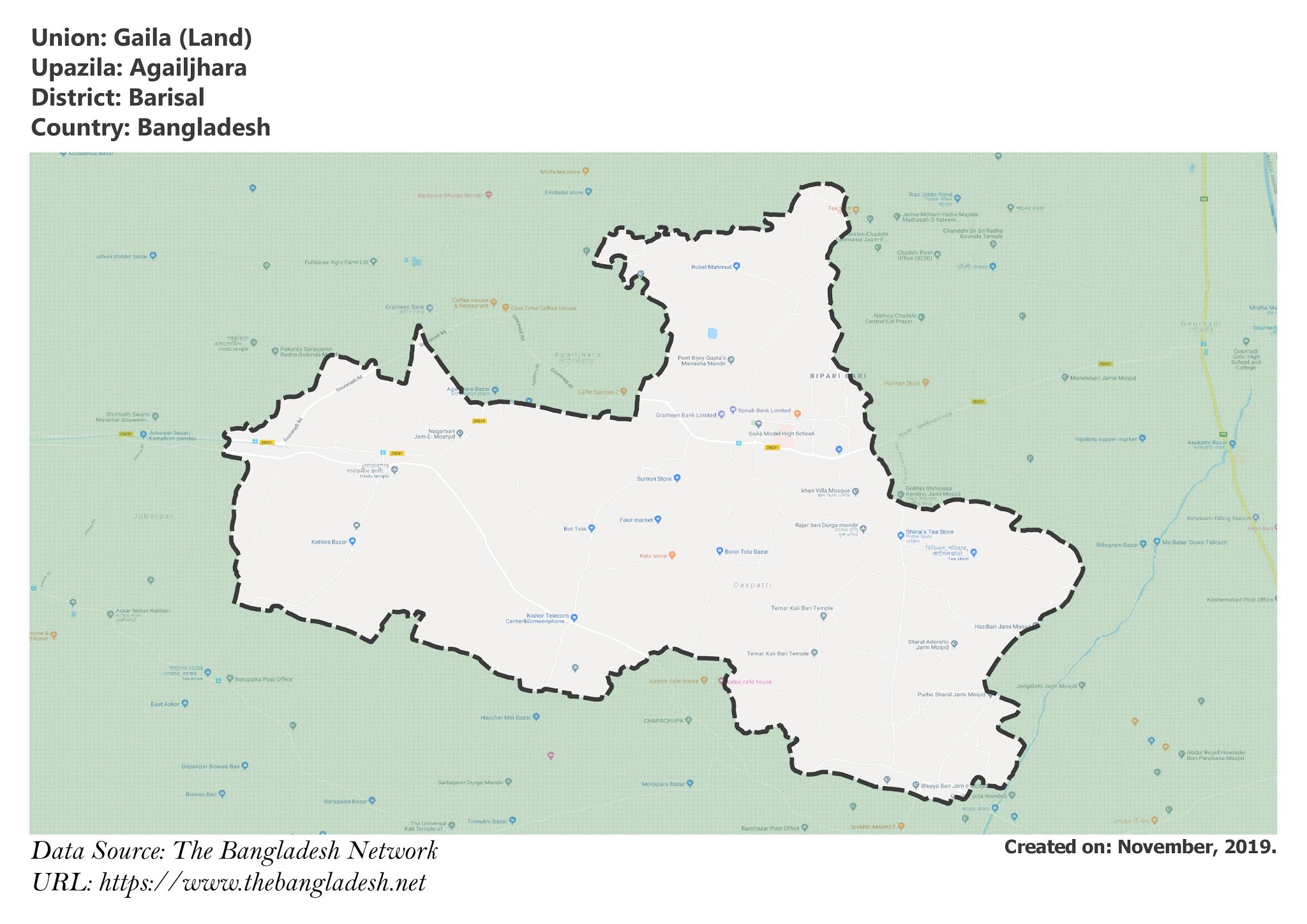 Gaila Union, Barisal