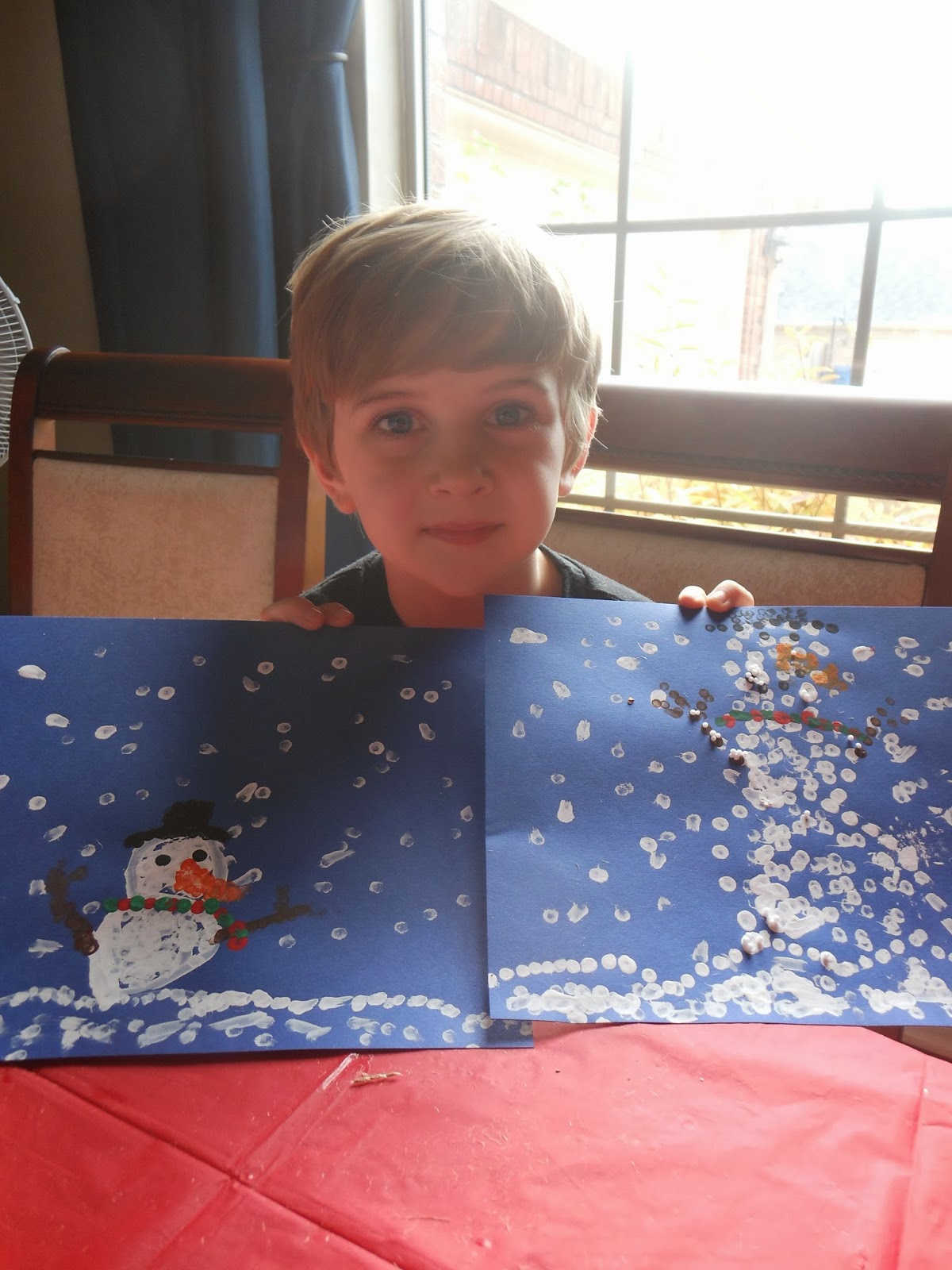 The Hommel Four: Snowman Crafts--Ornaments & Q-tips paintings