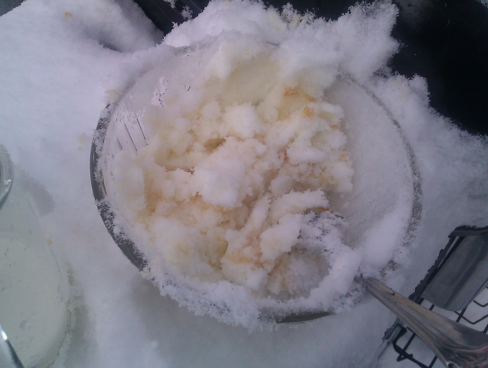 Diaries From the Dirt Road: When life gives you snow.....make Snow Ice ...