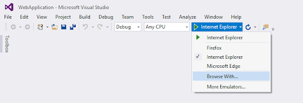 Here's how to run web application in multiple browsers from Visual Studio