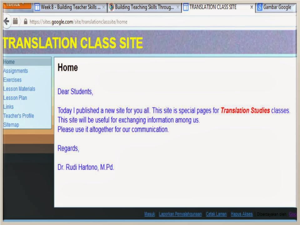 Building Teaching Skills Through the Interactive Web: Reflection of Week 8