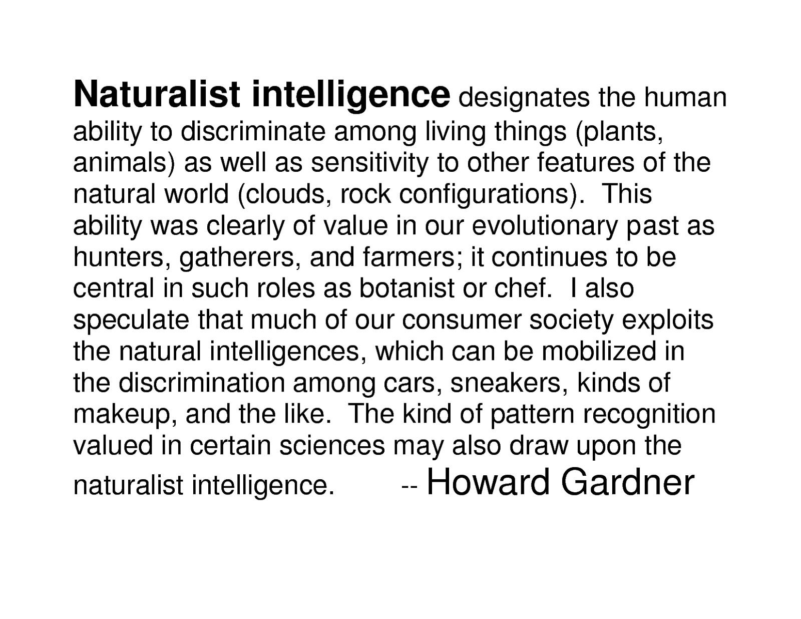 Multiple Intelligences