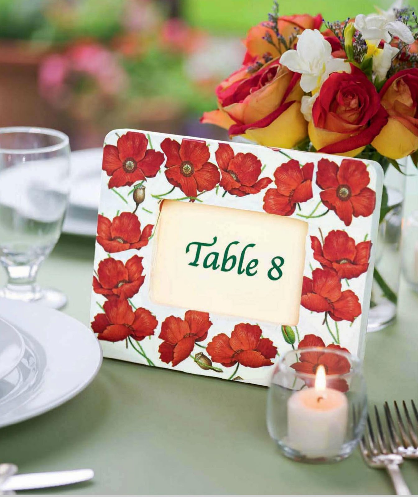 Wedding Invitations: Decoupage Table Number Frame