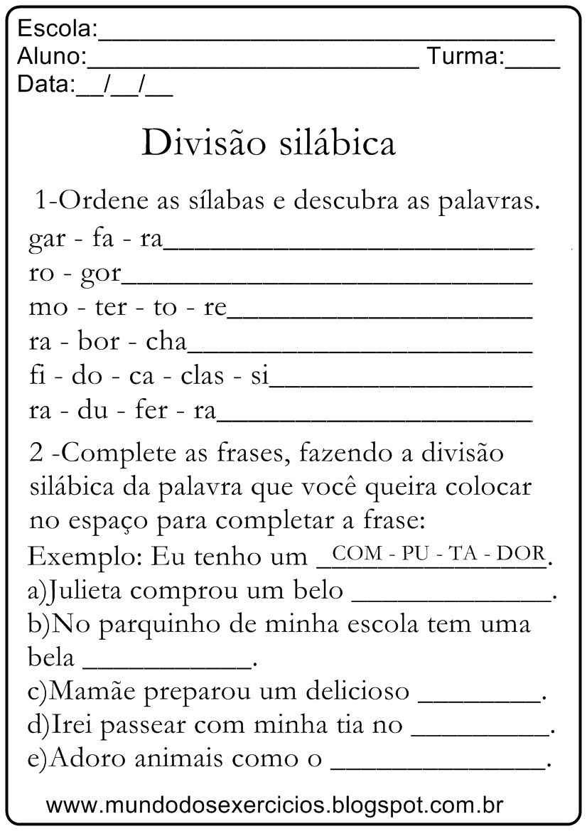 Divisão silábica