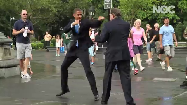Barack Obama and Mit Romney in a Street Fight |Wicki News Network