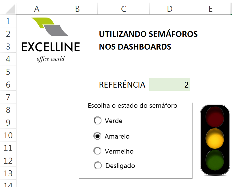 ExcelLine Office World: Excel: Inserindo um "semáforo" em seu Dashboard