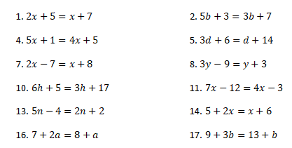 Resourceaholic: Equations Exercises