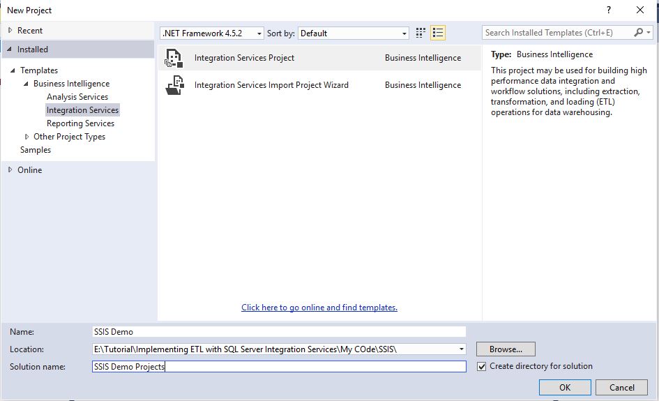 Microsoft BI Stack Project: SSIS 1 - Introduction to SSIS