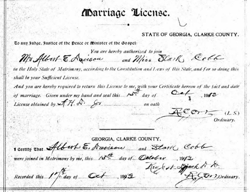 Living in the Past: The wedding of Albert Edward Davison and Stark ...